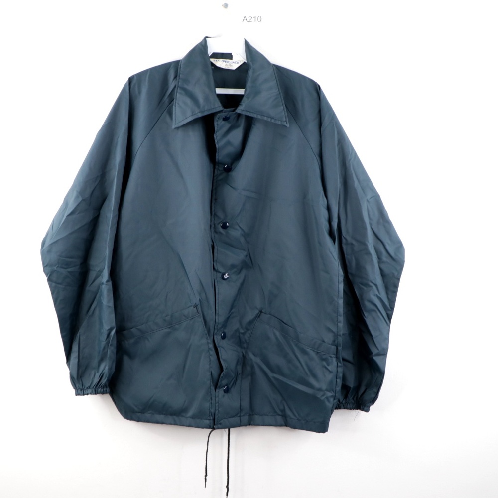 Vintage 70s Rockabilly Coaches Jacket Blue Usa - Gem